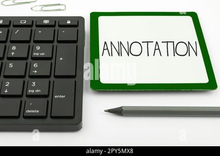 Inspiration showing sign Annotation. Business idea note added by way of ...