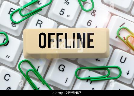 Handwriting text Offline, Internet Concept Not having directly ...
