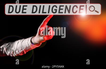 Handwriting text Due Diligence. Word for avoid harming other business ...