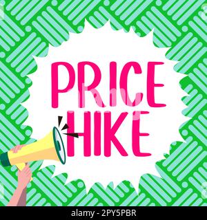 Handwriting text Price Hike, Word Written on sum of values that ...
