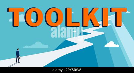 Writing displaying text Toolkit. Word for set of tools kept in a bag or ...