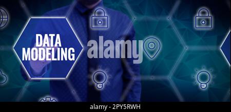 Text sign showing Data Modeling. Internet Concept process of ...