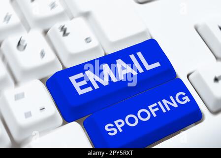 Conceptual caption Email Spoofing, Business idea secure the access and ...