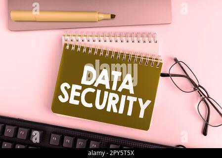 Inspiration showing sign Data Security, Conceptual photo Confidentiality Disk Encryption Backups ...