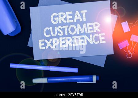 Text caption presenting Great Customer Experience. Business showcase ...