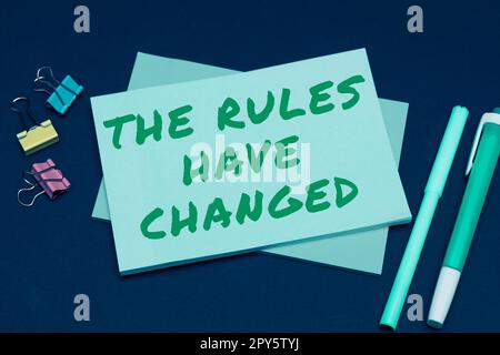 Conceptual caption The Rules Have Changed. Concept meaning the ...