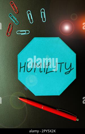Text caption presenting Humility. Business concept being Humble is a ...