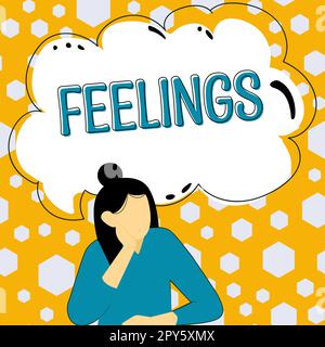 Text sign showing Feelings, Word Written on causing happy positive ...
