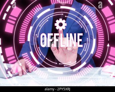Conceptual display Offline, Business concept Not having directly ...