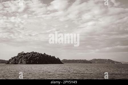 Tropical Paradise island Pulo Ru and Kawthaung landscape panorama view ...