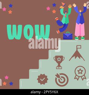 Text showing inspiration Wow, Concept meaning Expressing astonishment ...