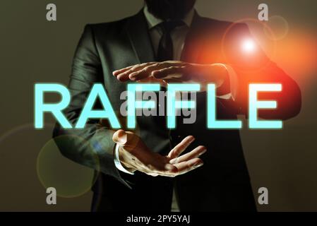 Inspiration showing sign Raffle, Conceptual photo means of raising ...