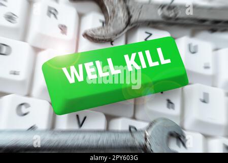 Conceptual display Well Kill. Concept meaning placing a column of heavy ...
