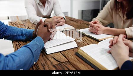 Diverse Group Reading And Studying Bible. People In Circle Stock Photo ...