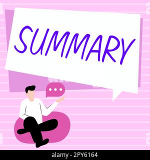 Writing displaying text Summary, Business concept Brief Statement ...