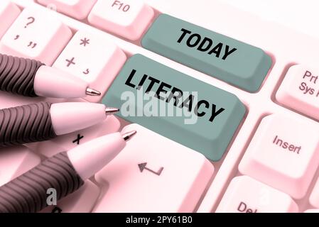 Writing displaying text Literacy. Business showcase ability to read and ...