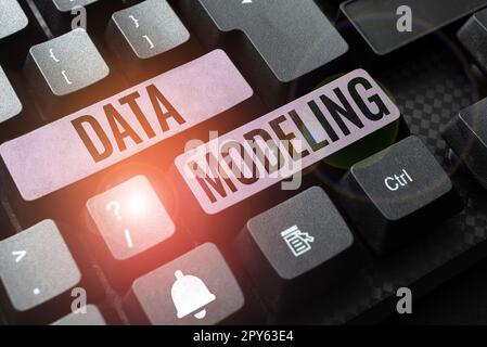 Text showing inspiration Data Modeling. Concept meaning process of ...