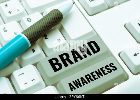 Text caption presenting Brand Awareness. Business overview name ...