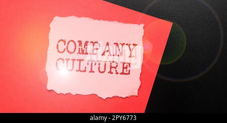 Hand writing sign Company Culture. Business concept pervasive values ...