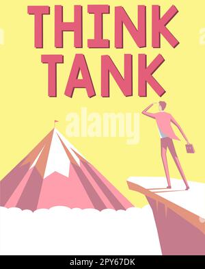 Hand writing sign Think Tank. Word Written on Thinking of Innovative ...