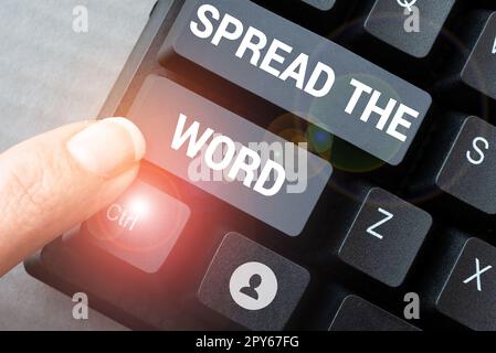 Writing displaying text Spread The Word. Business concept share the ...