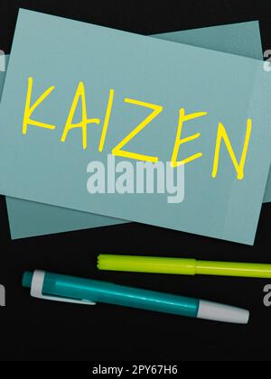 Conceptual display Kaizen. Word Written on a Japanese business ...
