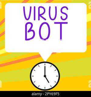 Text caption presenting Virus Bot. Business approach malicious ...