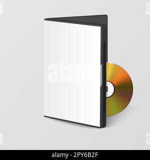 Vector Realistic Yellow CD, DVD with Plastic Rectangular Cover ...