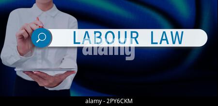 Conceptual display Labour Law. Business approach Rules implemented by ...