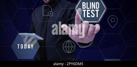 Text showing inspiration Blind Test. Business approach Social ...