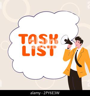 Sign displaying Task List. Business concept Planification reminder ...