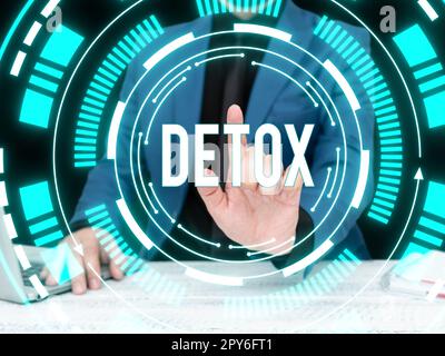 Hand writing sign Detox. Word for Moment for Diet Nutrition health ...