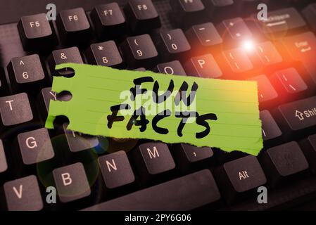 Handwriting text Fun Facts. Word Written on short interesting trivia ...