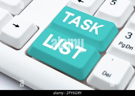 Conceptual caption Task List, Business approach Planification reminder ...