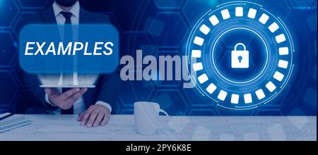 Hand writing sign Examples. Concept meaning photo Sample Model to ...