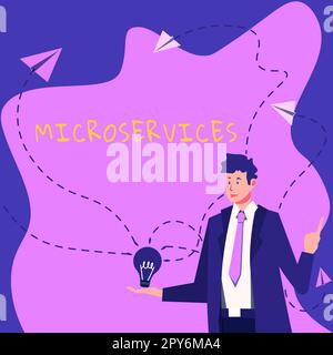 Writing displaying text Microservices, Conceptual photo Software development technique Building ...