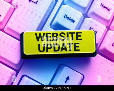 Hand writing sign Website Update, Business concept keeping the webpage and content up to date ...