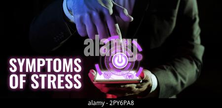 Handwriting text Symptoms Of Stress, Conceptual photo serving as ...