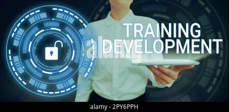 Text showing inspiration Training Development. Conceptual photo Learn ...