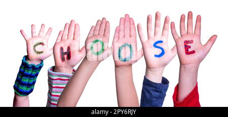 Children Hands Building Word Choose Hope, Isolated Background Stock ...