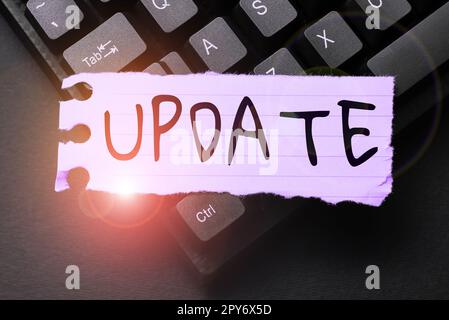 Writing displaying text Update. Conceptual photo Up to date Make ...