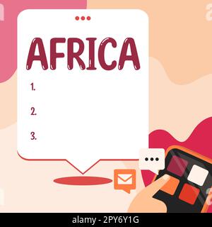 Writing displaying text Africa. Business idea worlds second largest and ...
