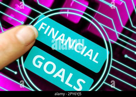 Text showing inspiration Financial Goals, Business concept targets ...