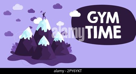 Hand writing sign Gym Time. Business idea a motivation to start working ...