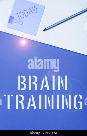 Text caption presenting Brain Training. Word Written on mental ...