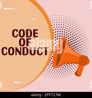Inspiration showing sign Code Of Ethics. Business approach Moral Rules ...