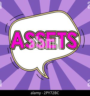 Text showing inspiration Assets, Business approach item of property ...