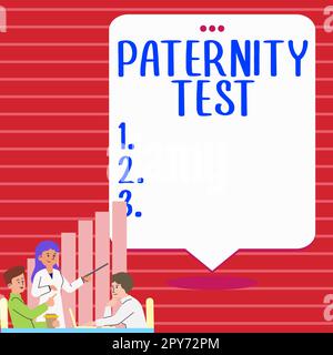 Hand writing sign Paternity Test. Concept meaning a test of DNA to ...