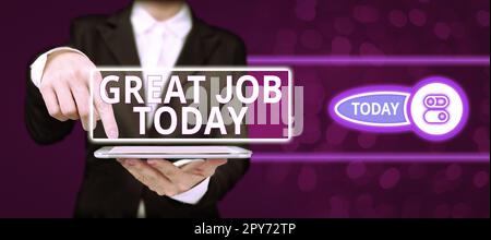 Hand writing sign Great Job. Internet Concept used praising someone for ...