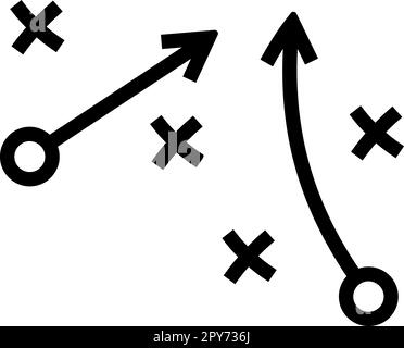 Tactical plan icon. Arrows and cross marks. Strategy vector concept ...